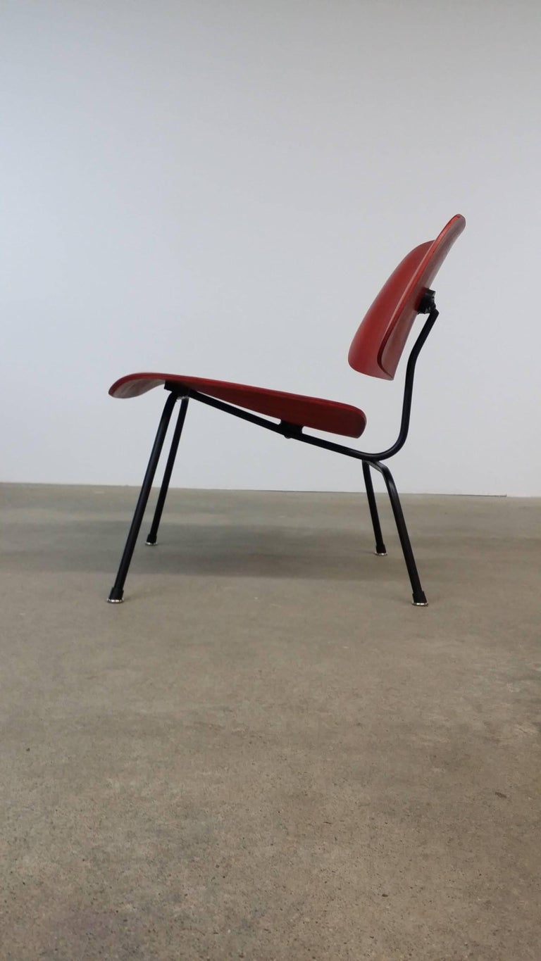 Fully Restored Early Red Aniline Dye Eames LCM at 1stDibs