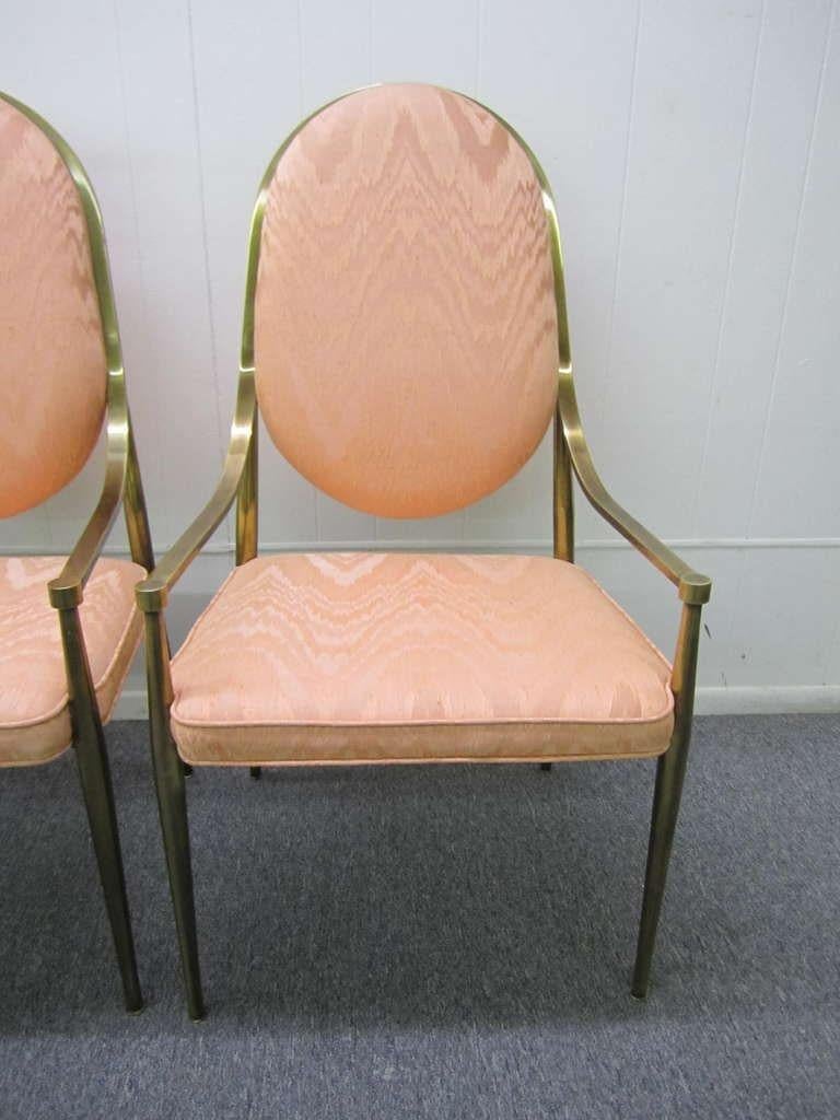 Elegant Set of Six Brass Mastercraft Chairs Mid-Century Regency Modern ...