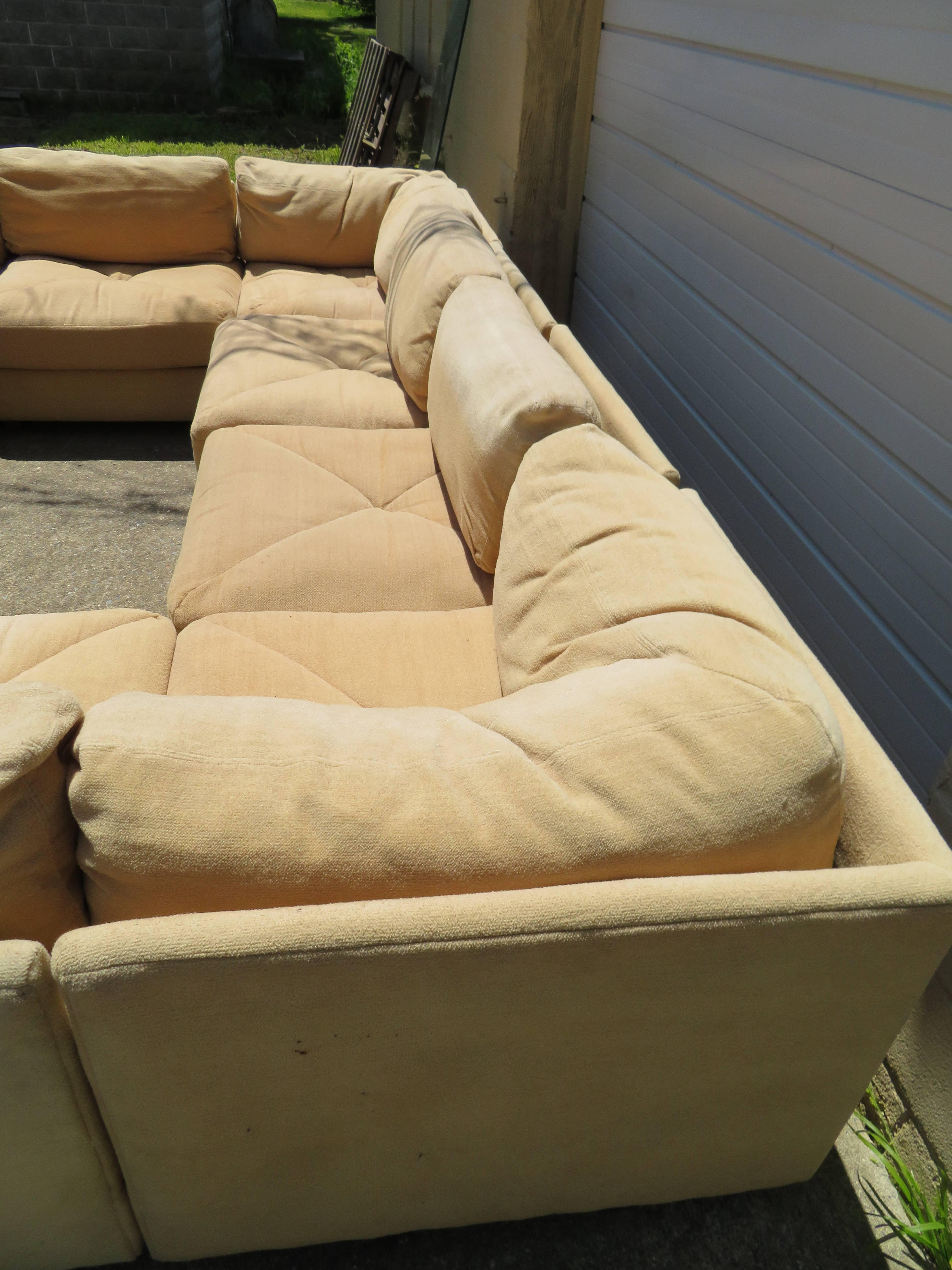 Huge Milo Baughman Style Ten-Piece Section Sofa Pit Mid-Century Modern ...