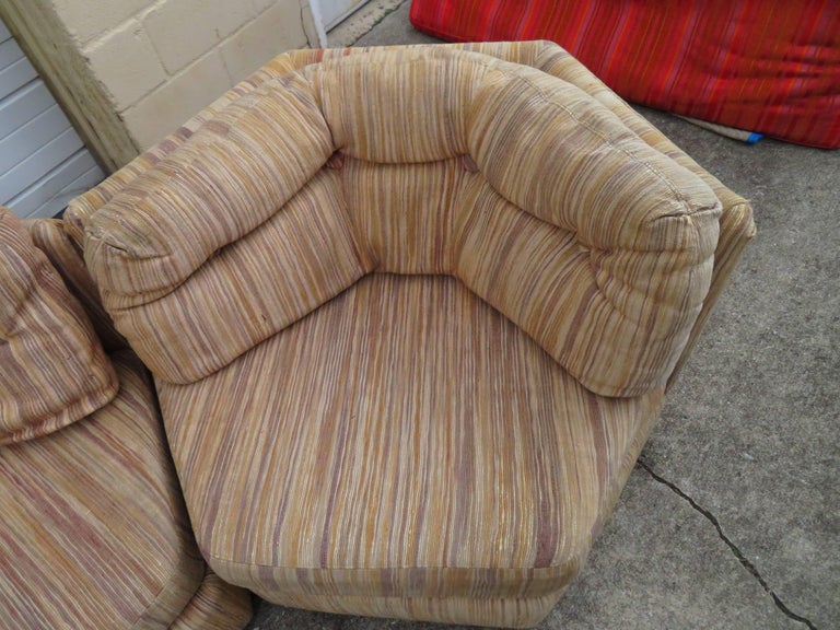 Fantastic Milo Baughman Four-Piece Octagon Sofa Sectional Mid-Century ...