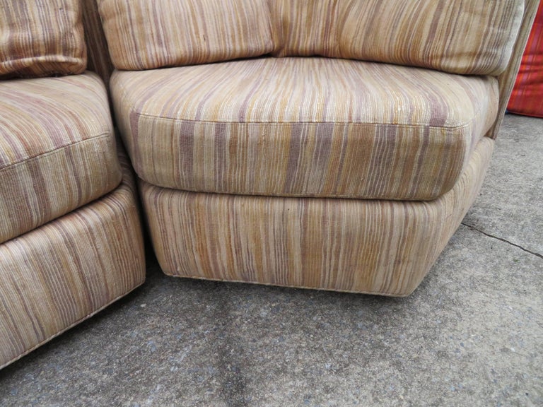 Fantastic Milo Baughman Four-Piece Octagon Sofa Sectional Mid-Century ...