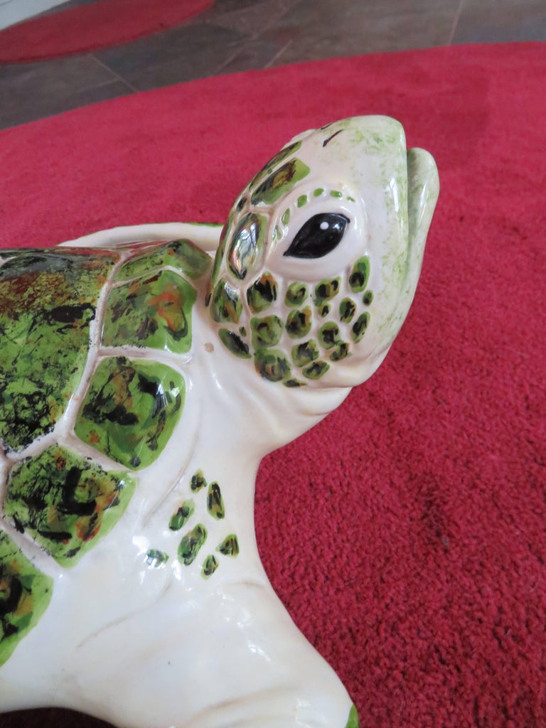 Whimsical Large-Scale Ceramic Sea Turtle Mid-Century Modern at 1stDibs
