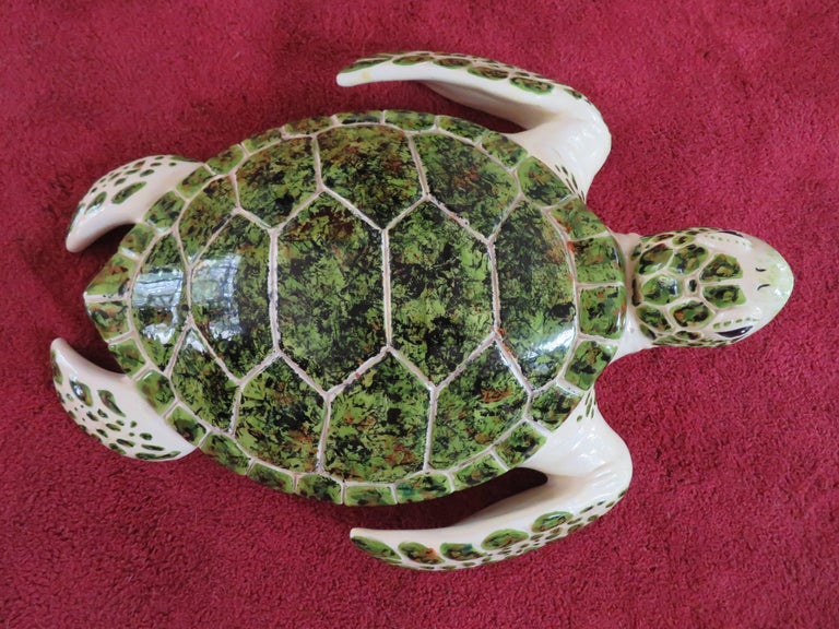 Whimsical Large-Scale Ceramic Sea Turtle Mid-Century Modern at 1stDibs