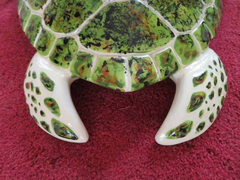 Whimsical Large-Scale Ceramic Sea Turtle Mid-Century Modern at 1stDibs