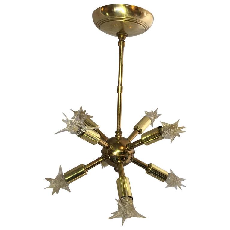 Small Brass Sputnik Chandelier at 1stDibs