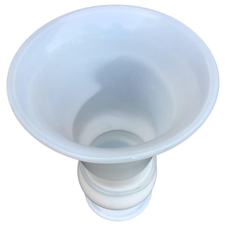 Large White Ivory Colored Opaline Vase at 1stDibs