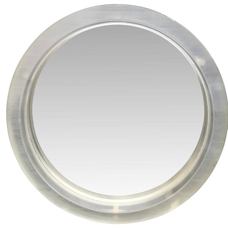 Large Round Lucite Mirror at 1stDibs