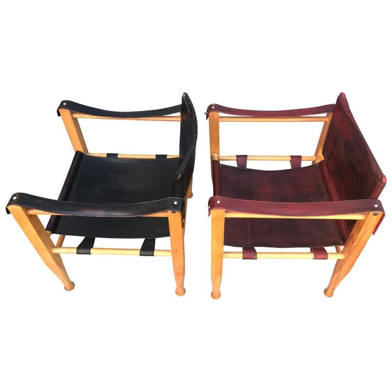 Two Mid-Century Modern Safari Chairs For Sale at 1stDibs