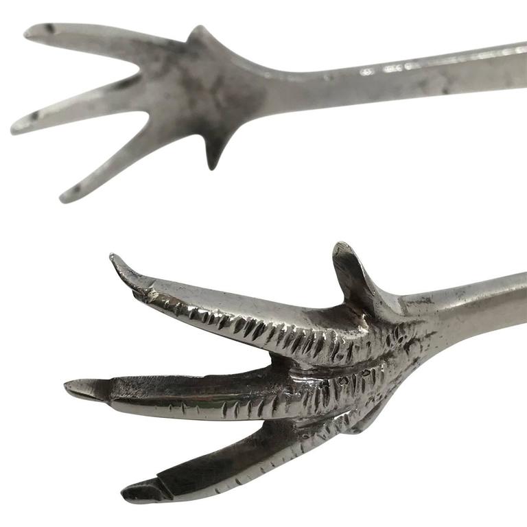 Sterling Silver Ice Tongs with Claws at 1stDibs