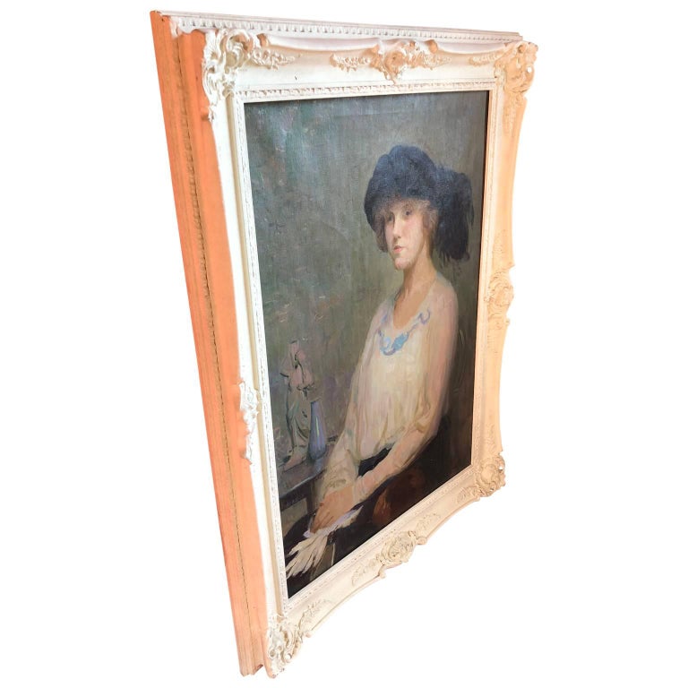 Joseph Sacks, Impressionist Portrait of a Lady with a Black Hat at 1stDibs