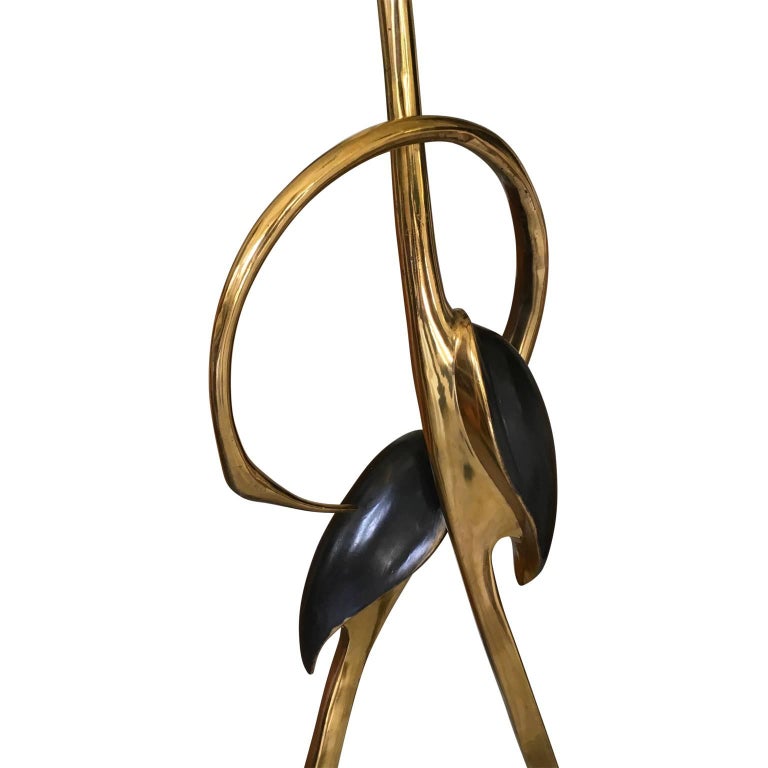 Tall Brass Entwined Cranes Sculpture by Boris Lovet Lorski at 1stDibs