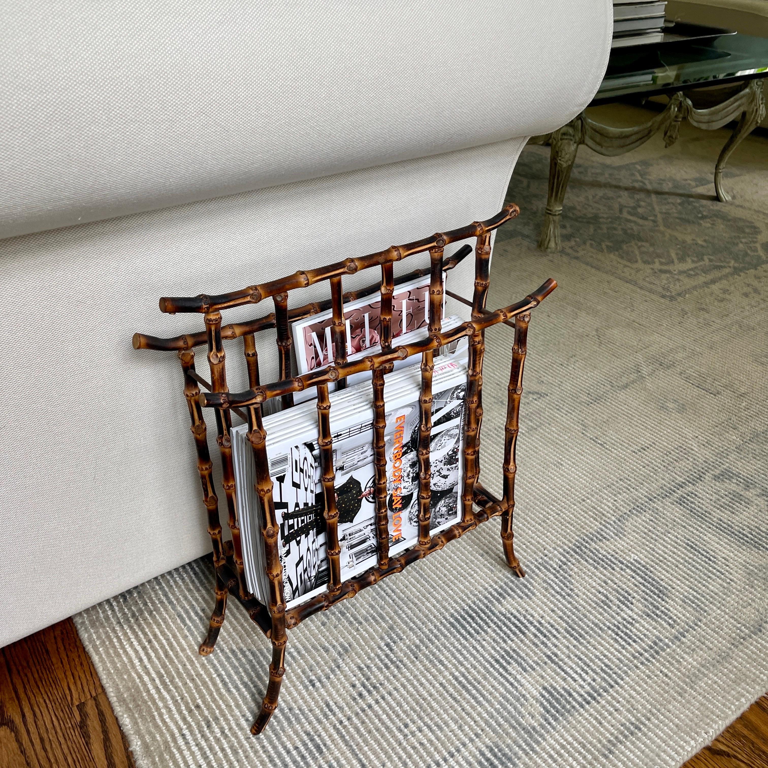 English Vintage Bamboo Magazine Rack Holder, circa 1950s For Sale at ...