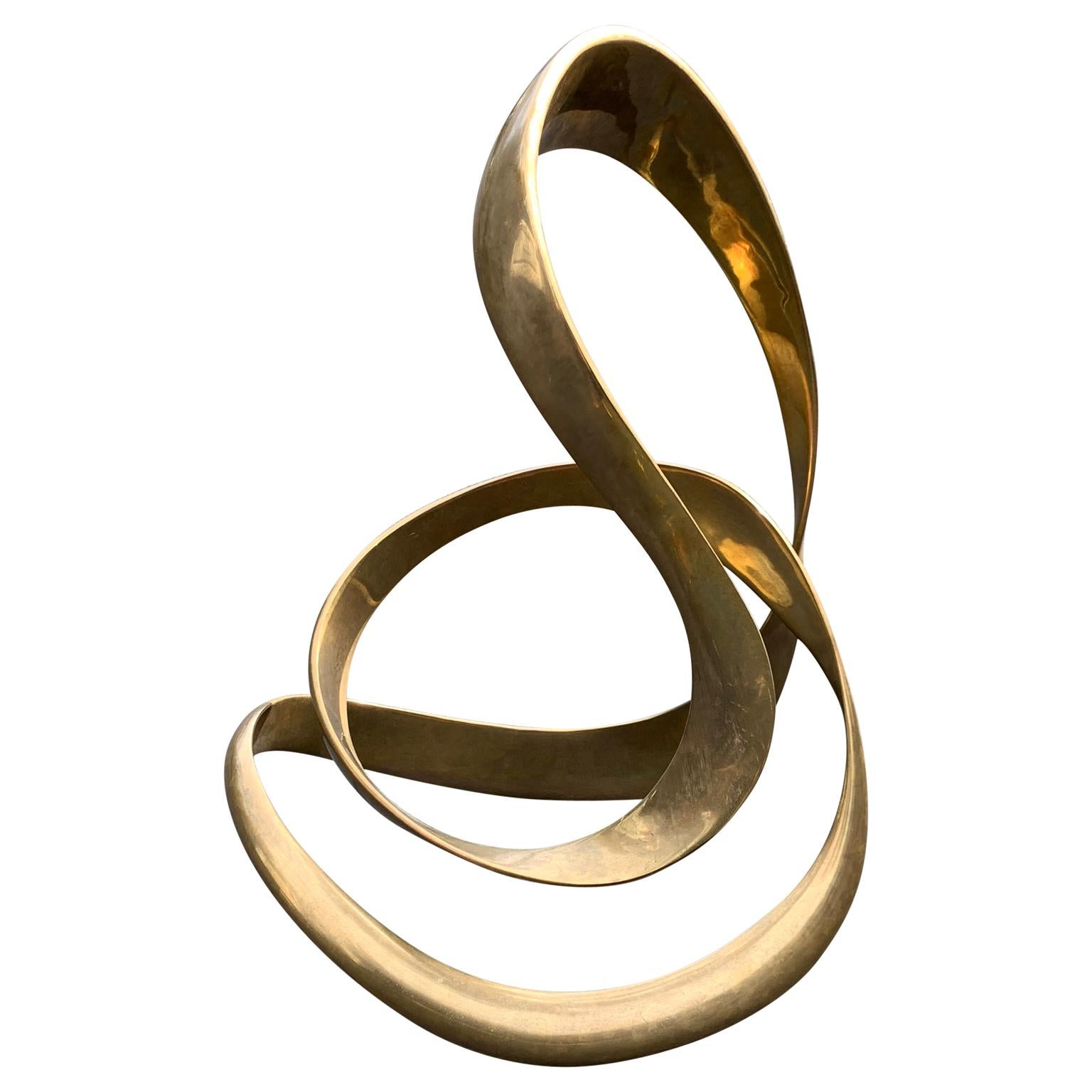 Large Signed Abstract Brass Sculpture by Tom Bennett, "e'88" 1988 at ...