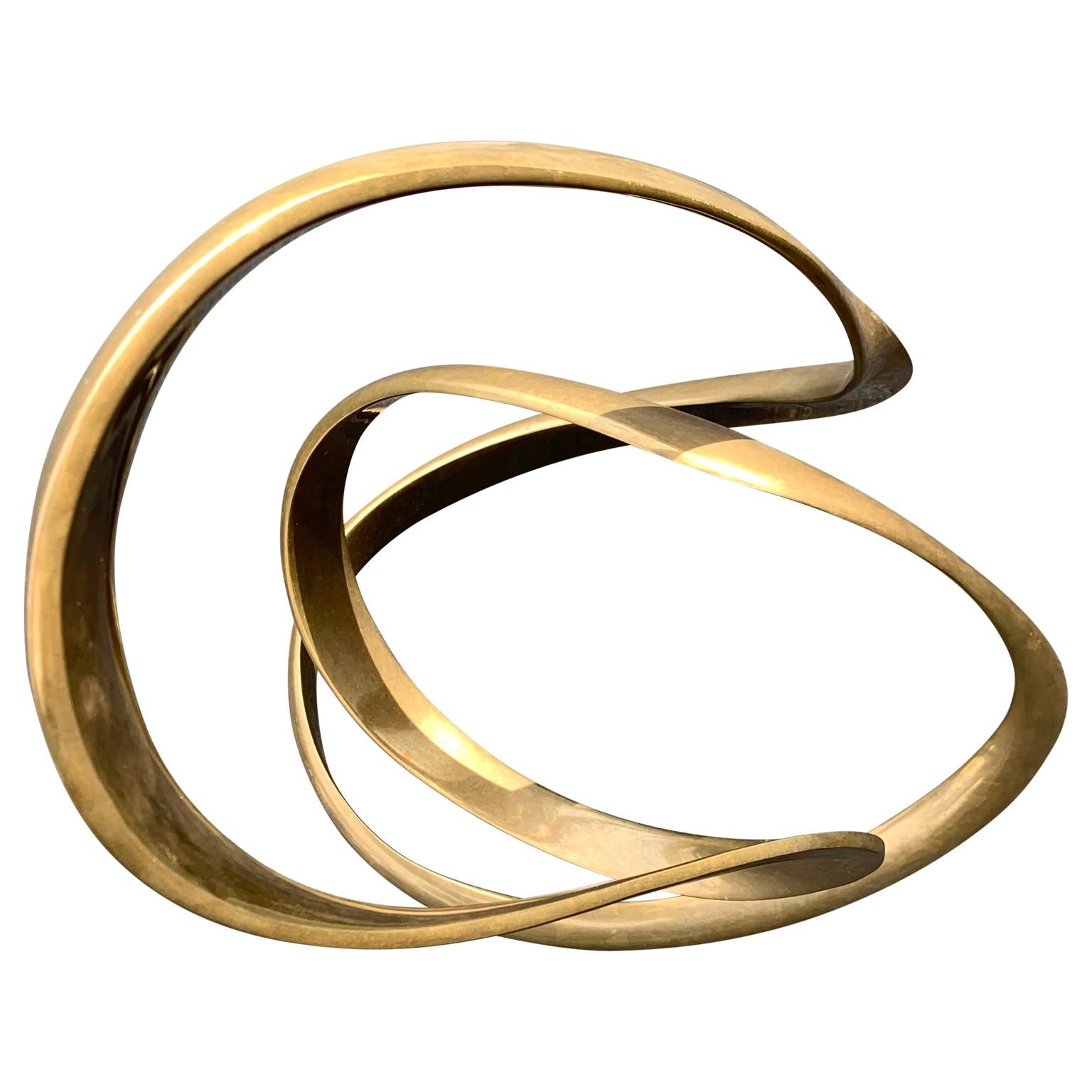 Large Signed Abstract Brass Sculpture by Tom Bennett, "e'88" 1988 at ...