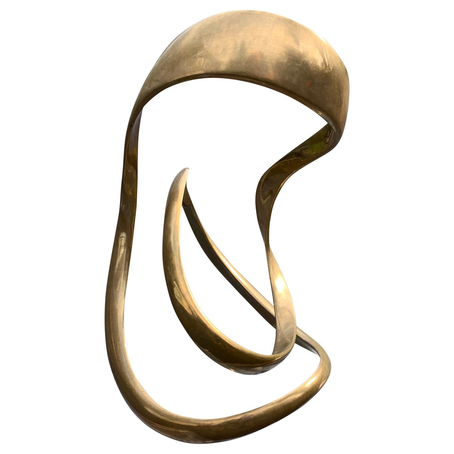 Large Signed Abstract Brass Sculpture by Tom Bennett, "e'88" 1988 at ...