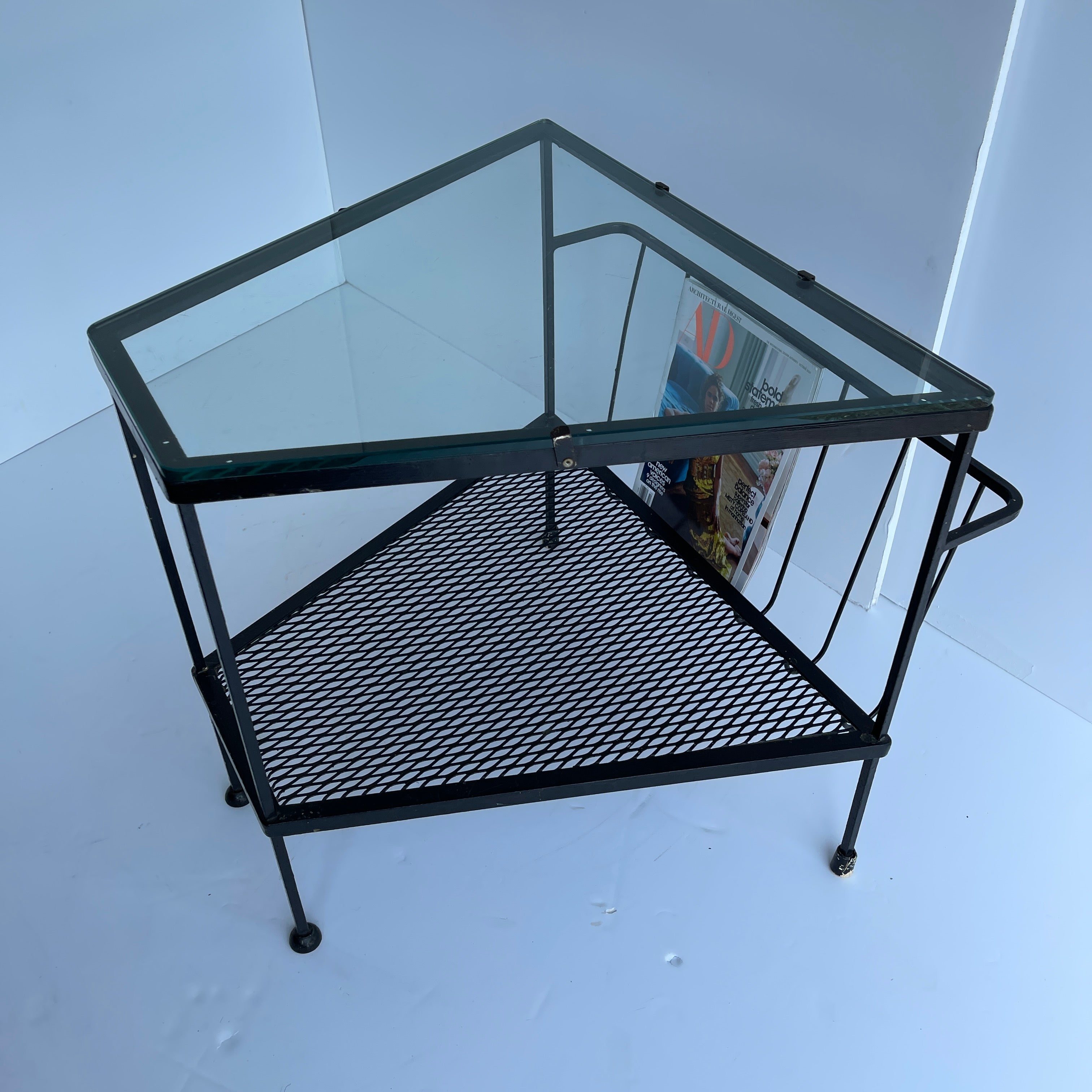 Mid Century Walnut Arthur Umanoff Magazine Rack End Table at 1stDibs
