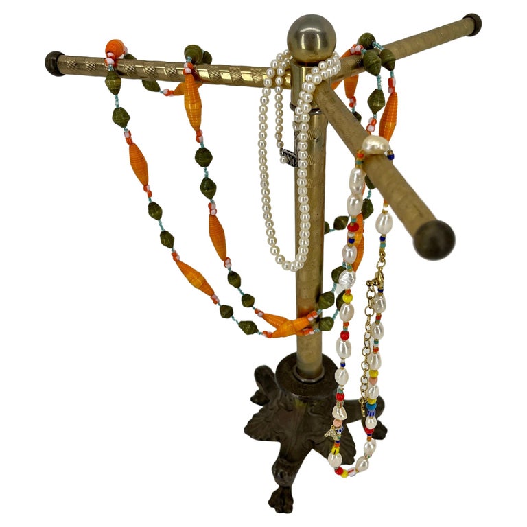 American Three Armed Brass and Bronze Jewelry Stand For Sale at 1stDibs