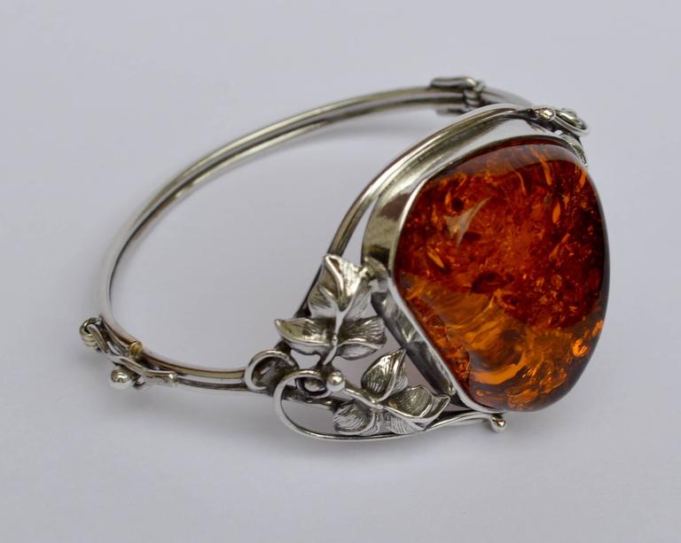 Sterling Silver Amber Bracelet at 1stDibs