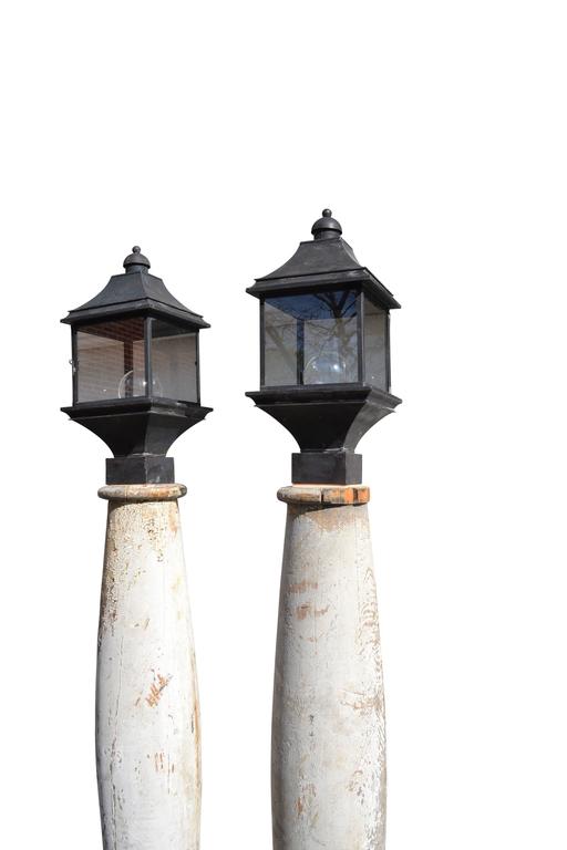Pair of 19th Century Gustavian Column Lantern at 1stDibs