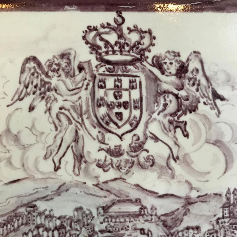 19th Century Tile Painting of Santa Anna Harbor For Sale at 1stDibs