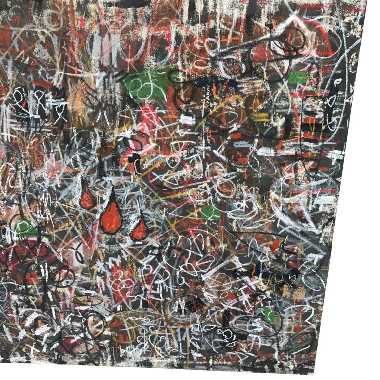 Large Horizontal Modern Gronk Abstract Multimedia Painting For Sale at ...