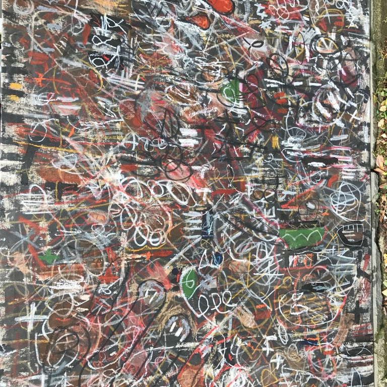 Large Horizontal Modern Gronk Abstract Multimedia Painting For Sale at ...
