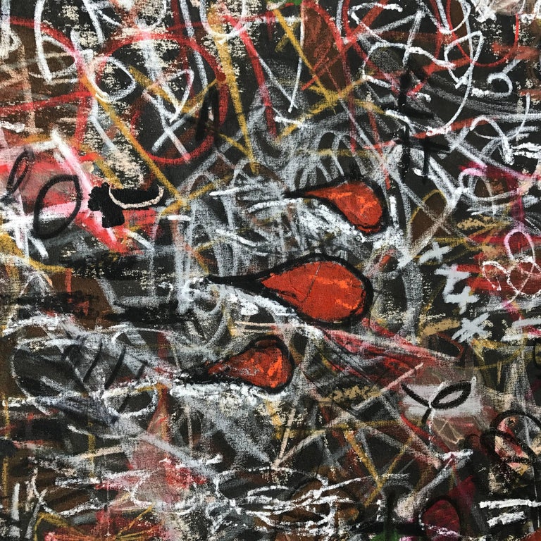 Large Horizontal Modern Gronk Abstract Multimedia Painting For Sale at ...