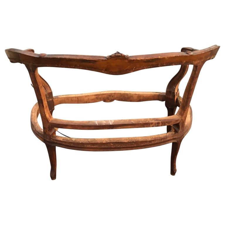 French Rococo Two-Seat Settee Arm Chair Frame at 1stDibs
