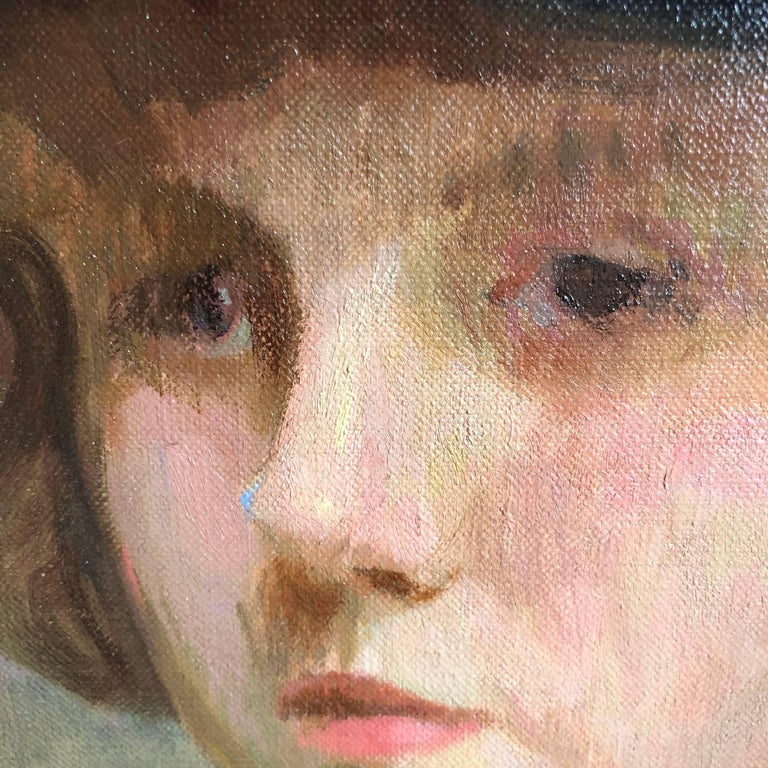 Joseph Sacks, Impressionist Portrait of a Lady with a Black Hat at 1stDibs