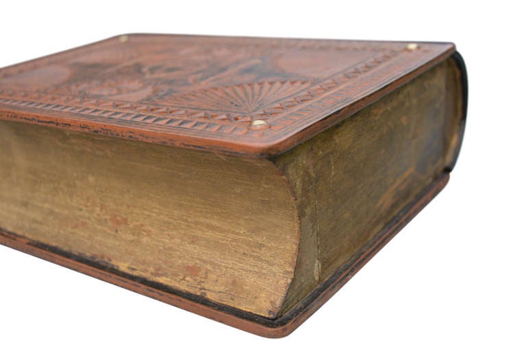 19th Century Wooden Bible Box "Forget Me Not" with Secret Concealed ...