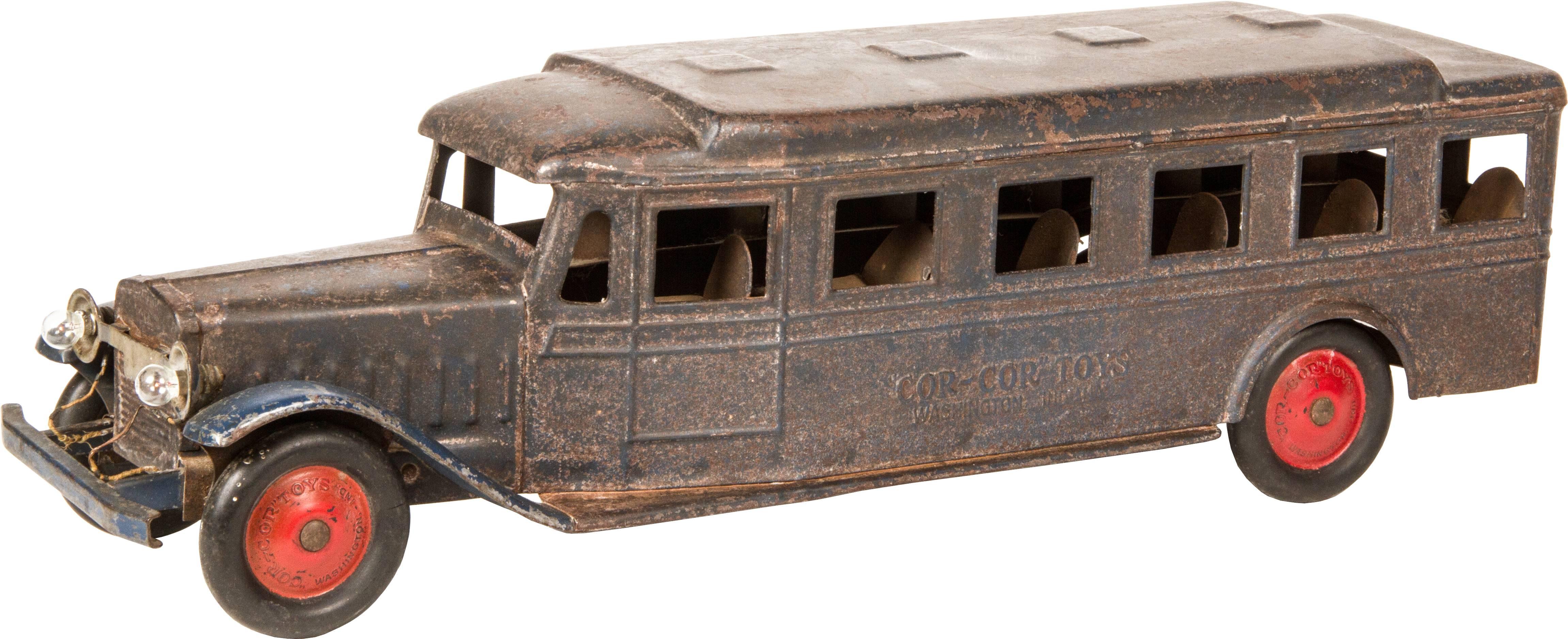 1920s Vintage Cor-Cor Toy Bus with Working Lights at 1stDibs | toy cor ...