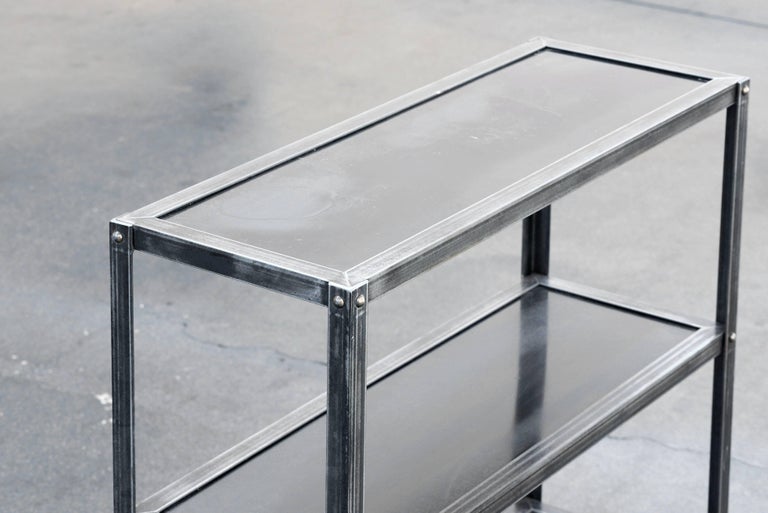 Custom Steel Three-Tier Shelf with Patina by Rehab Vintage Interiors ...