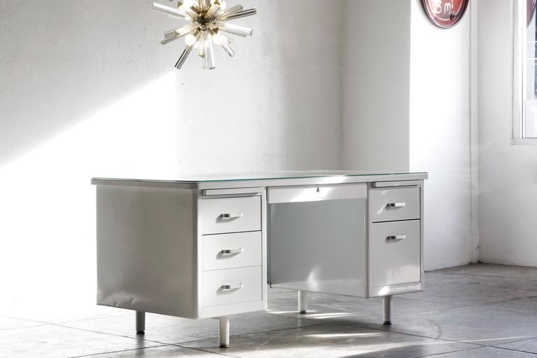 Vintage McDowell Craig Tanker Desk, Refinished in White at 1stDibs ...