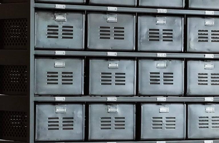 Custom Basket Locker Shelf Unit For Sale at 1stDibs