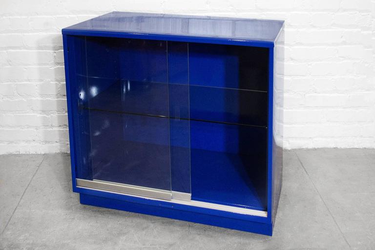 Electric Blue Steelcase Display/ Bookcase, circa 1965 at 1stDibs