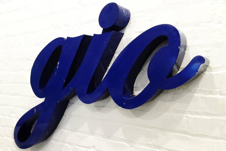 Vintage Aluminum Channel Letter "Gio" Sign at 1stdibs
