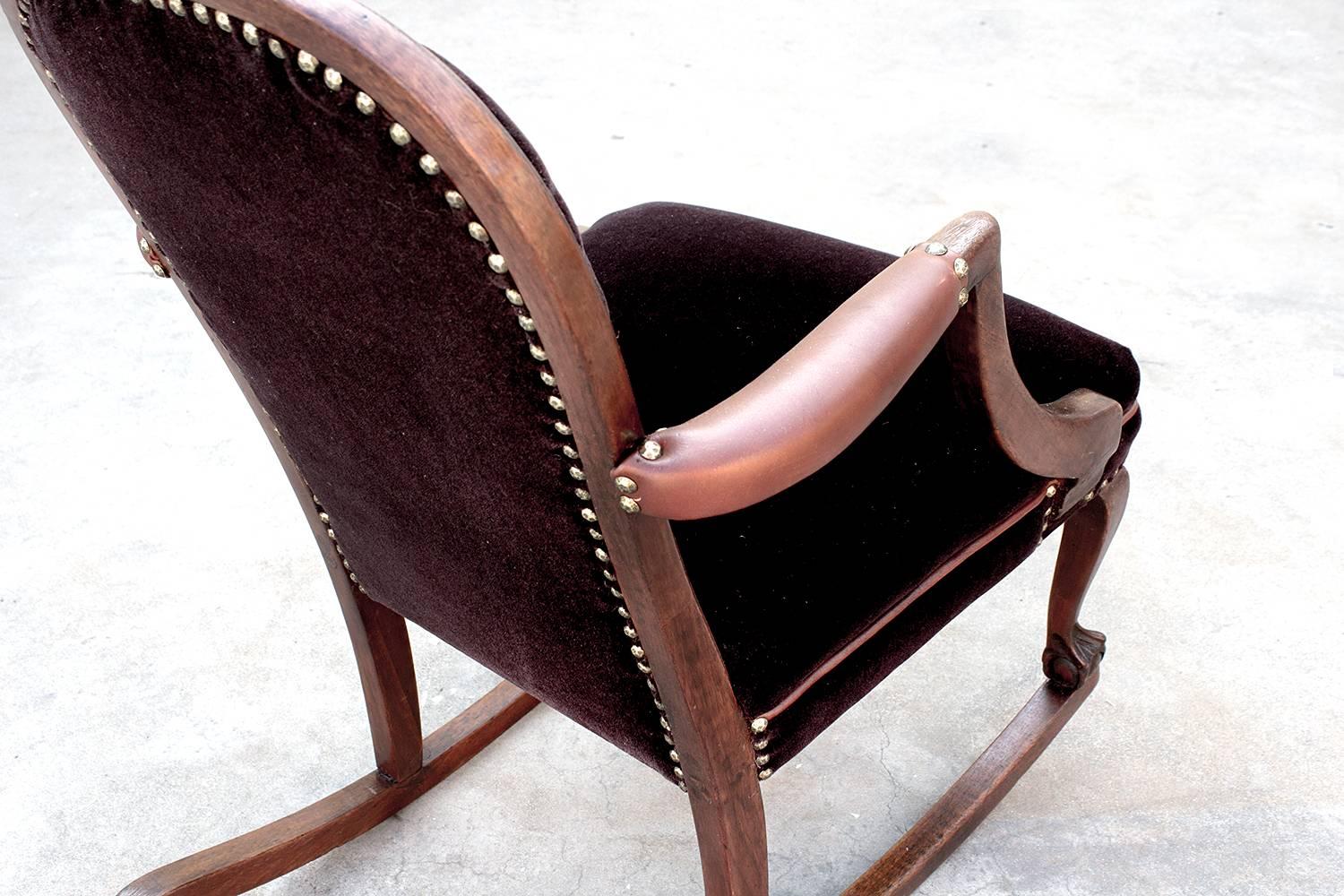 American Empire Style Rocking Chair in Oak, circa 1890 For Sale at ...