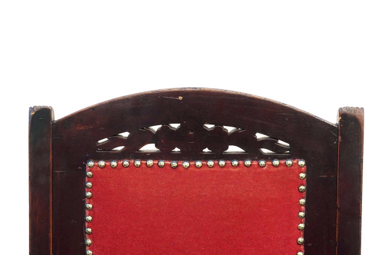 Antique Victorian Rectory Chair of Carved Mahogany at 1stDibs