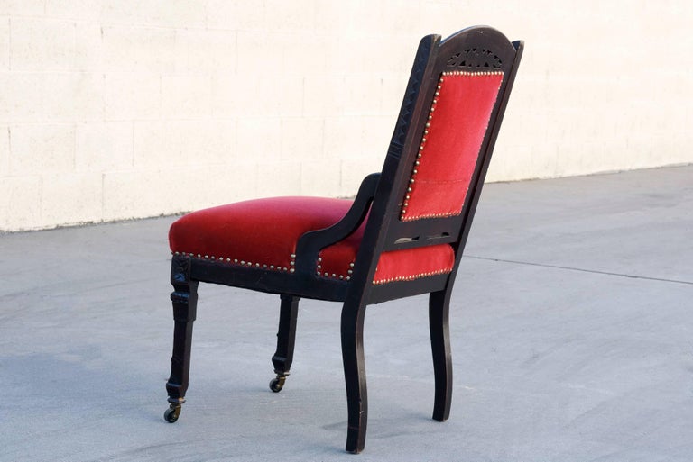 Antique Victorian Rectory Chair of Carved Mahogany at 1stDibs