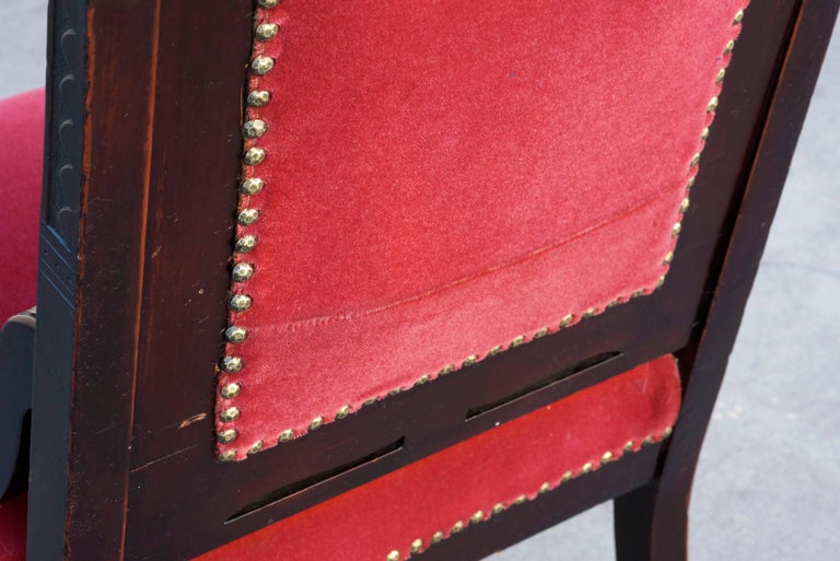 Antique Victorian Rectory Chair of Carved Mahogany at 1stDibs