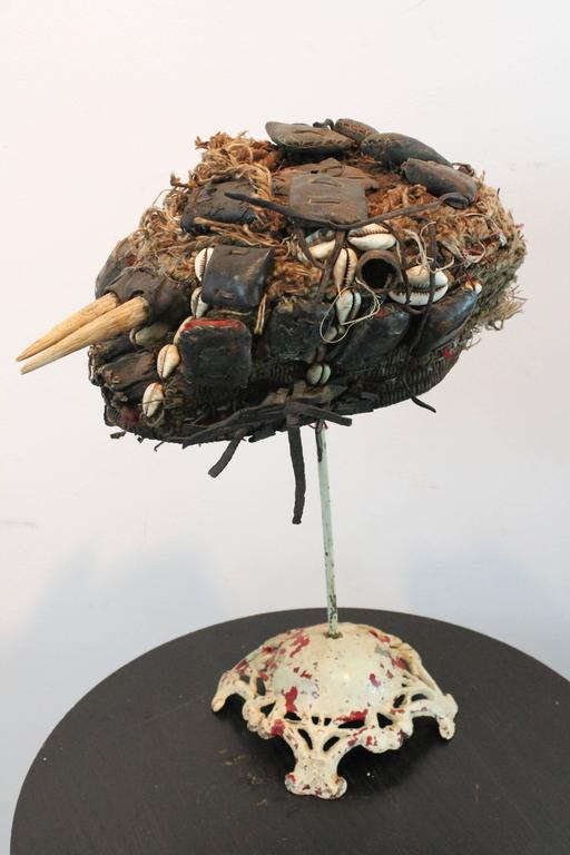Bamana Hunters Headdress on Victorian Hat Stand For Sale at 1stDibs