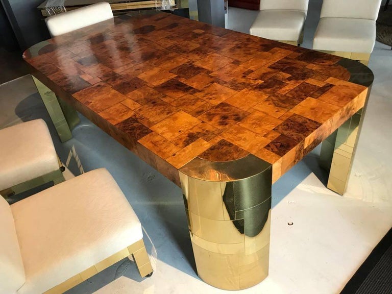 Curvilinear Dining Table with extension Paul Evans for Directional For ...