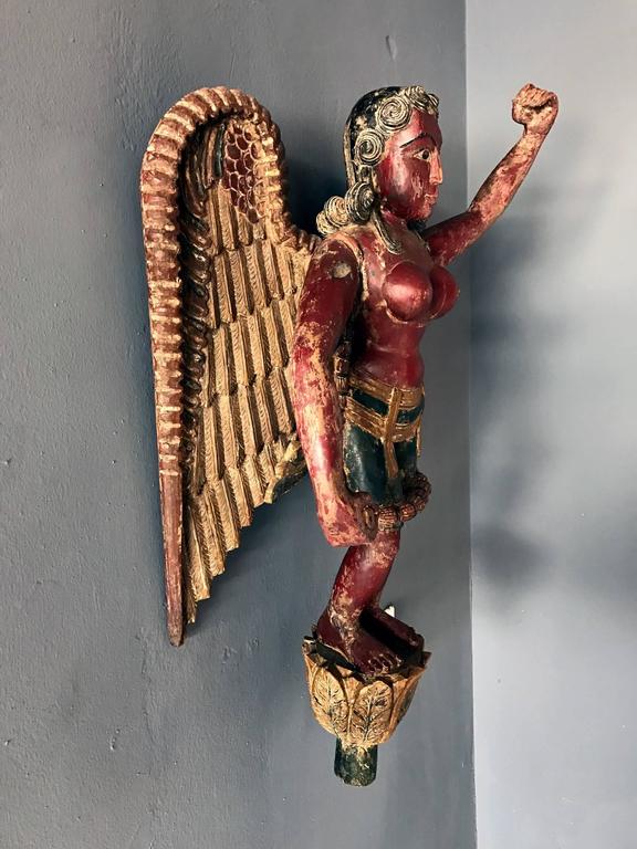 Antique Statue of a Winged Hindu Female Deity at 1stDibs