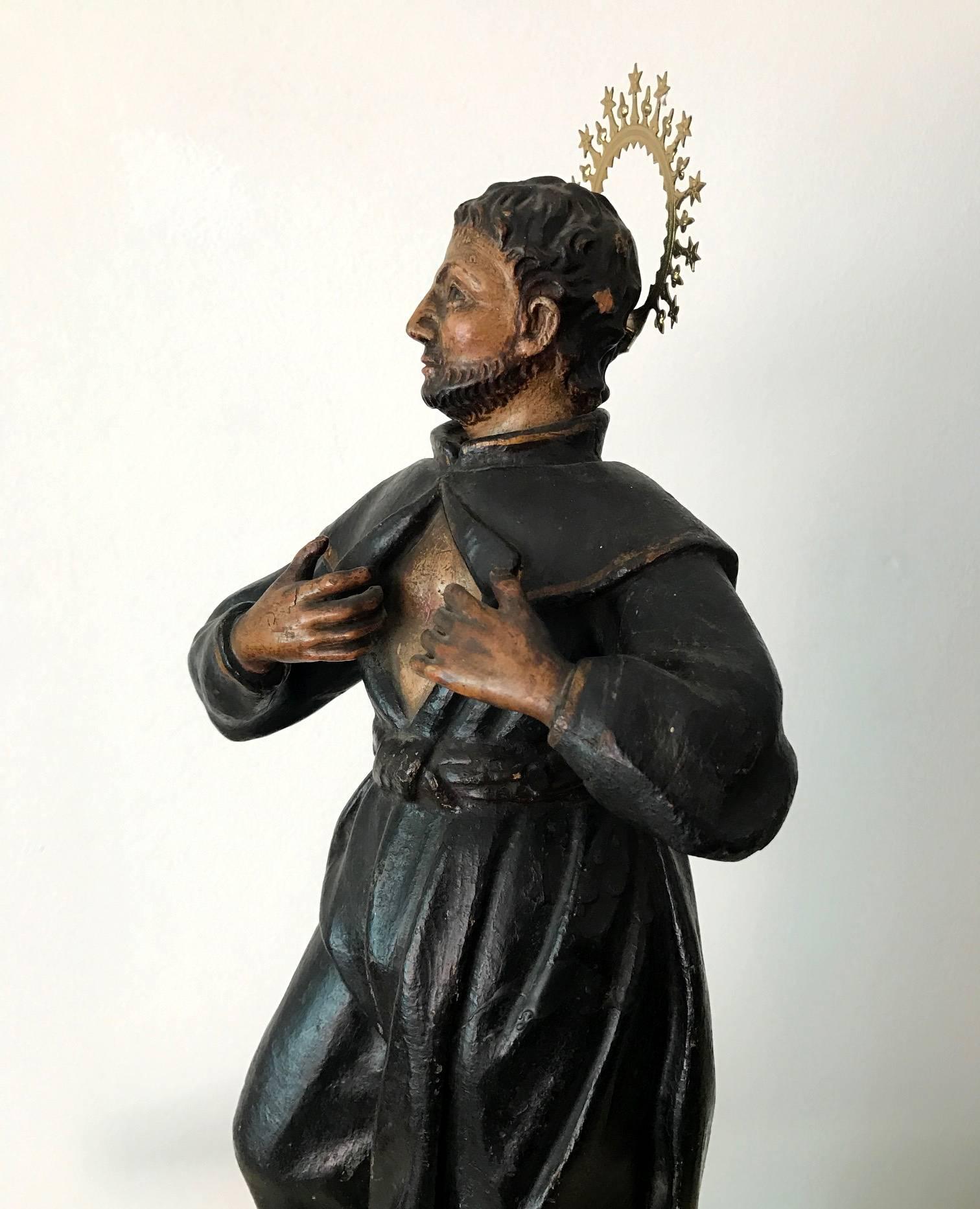 Antique Spanish Colonial Santo on Pedestal at 1stDibs | pedestal para ...