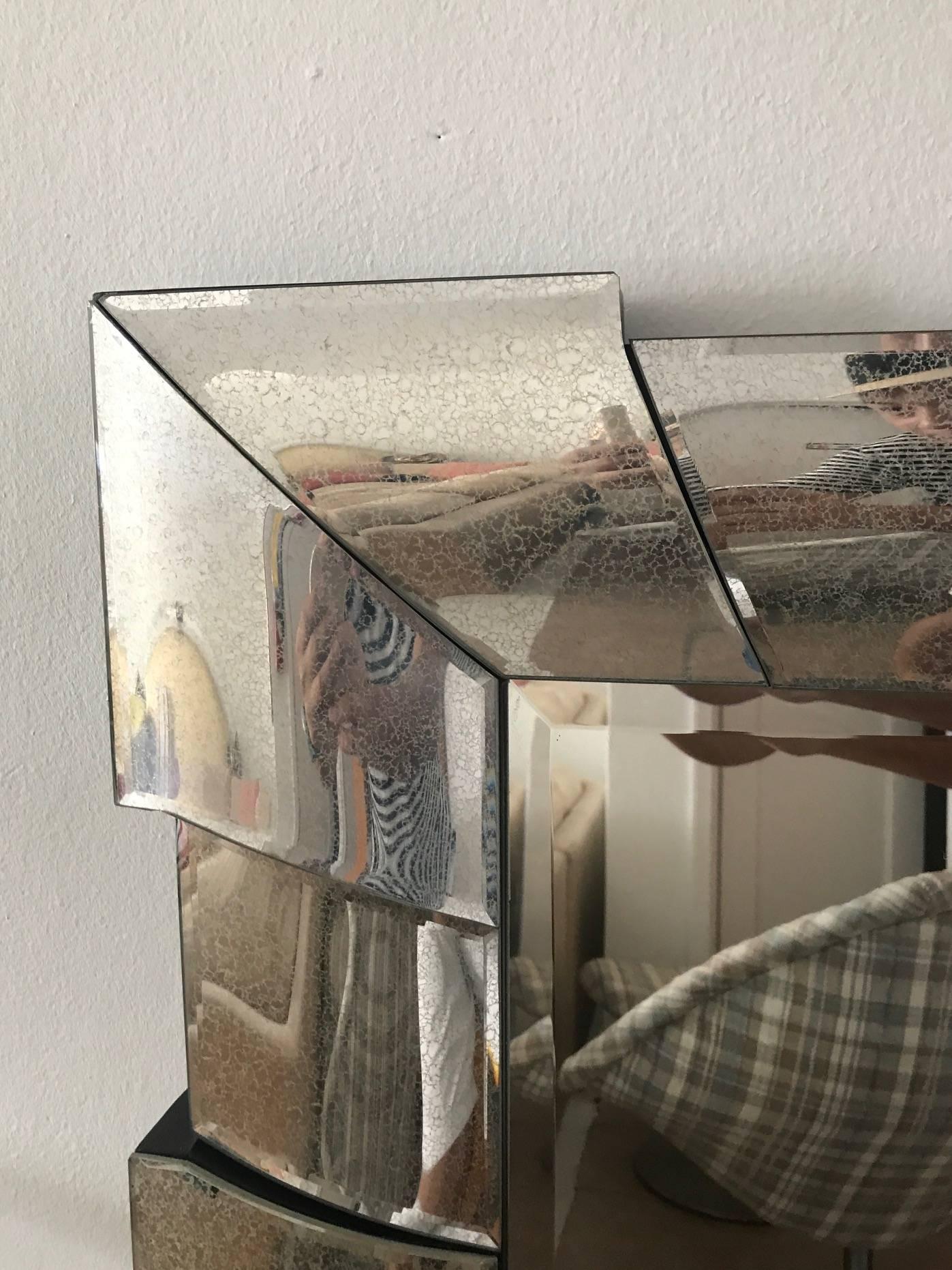 Large Wall Mirror with Architectural Form at 1stDibs