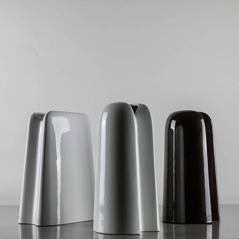 Set of Three Ceramic Vases by Ambrogio Pozzi For Sale at 1stDibs