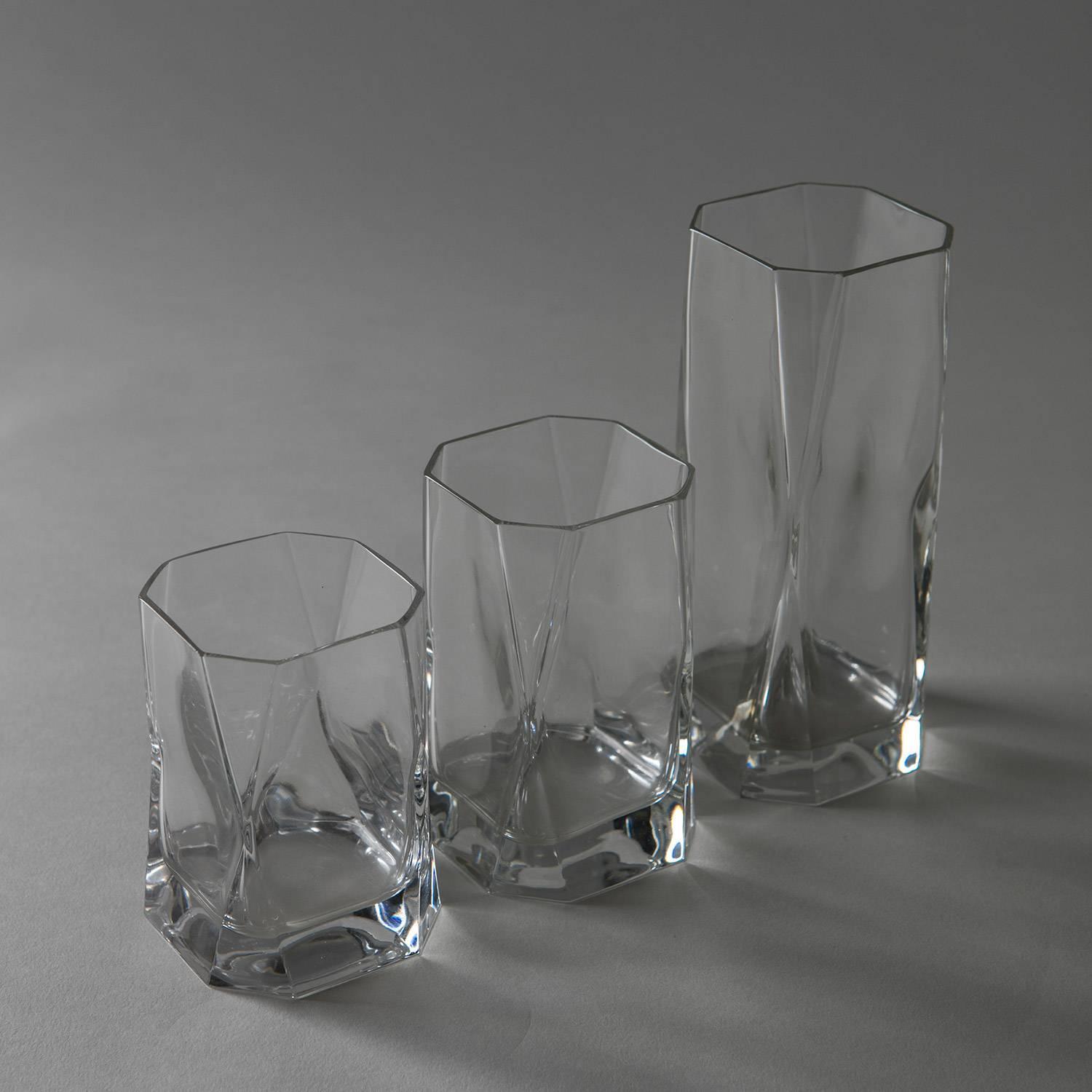 Remarkable Set of 33 "CIBI" Crystal Glasses by Cini Boeri for Arnolfo ...