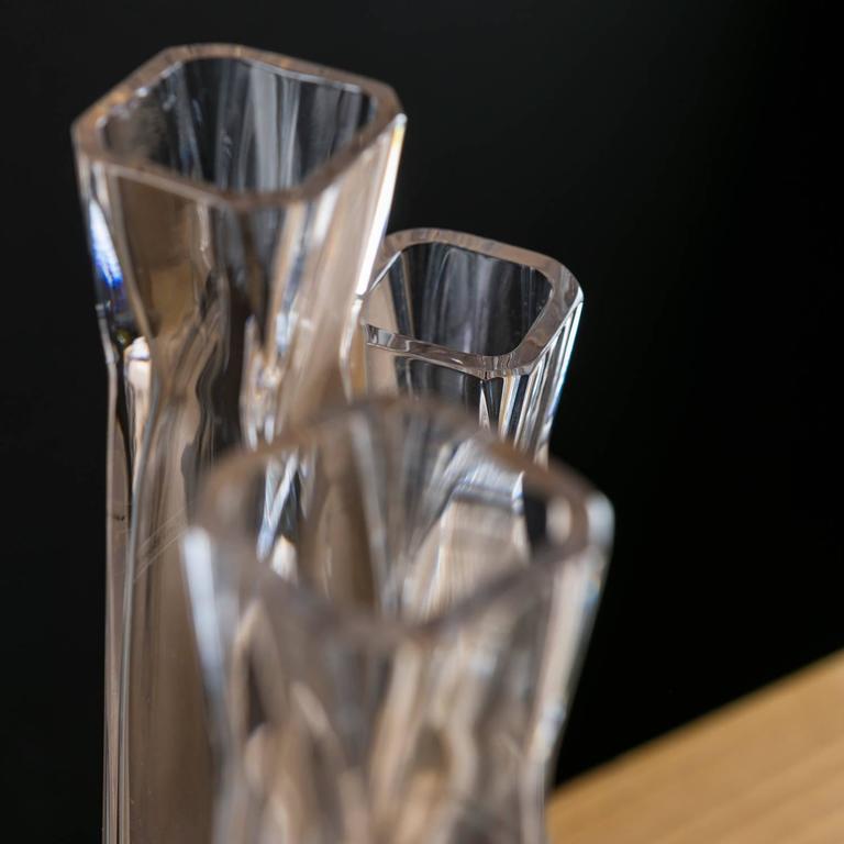 Set of Three "CIBI" Crystal Vases by Cini Boeri for Arnolfo di Cambio ...