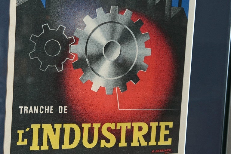 Machine Age Vintage French Lottery Poster, circa 1940 For Sale at 1stDibs