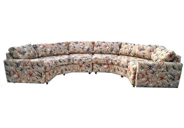 Two-Piece Bold Semi Hexagonal Sectional Sofa in the Manner of Milo ...